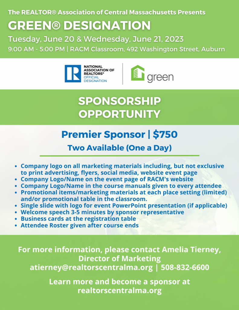 GREEN® DESIGNATION - REALTOR® Association of Central Massachusetts